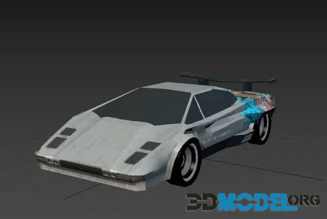 3D Model – Cyberpunk Retro Car Low-poly (PBR)