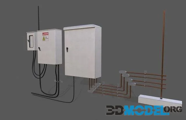 3D Model – Electrical Wall box Low-poly (PBR)