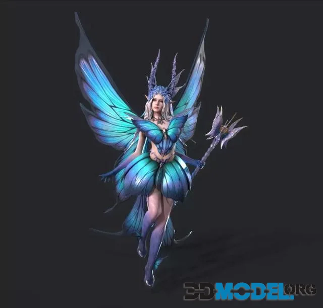 3D Model – Fairy female butterfly Low-poly
