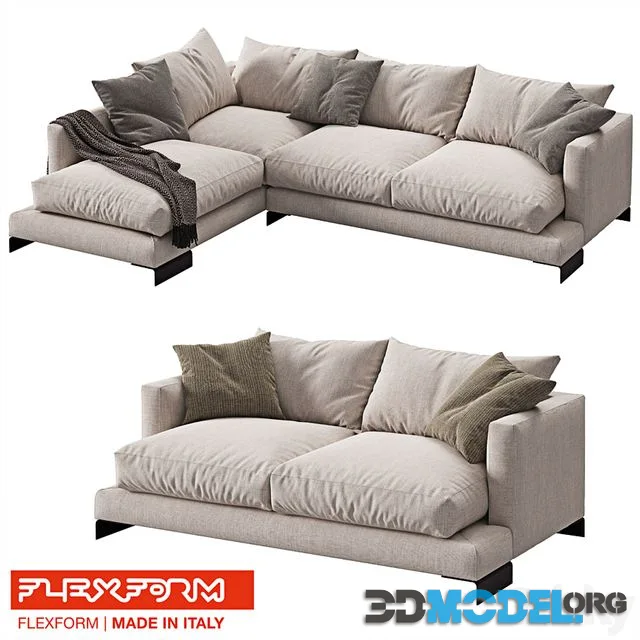 3D Model – FLEXFORM LONG ISLAND 2 sofas