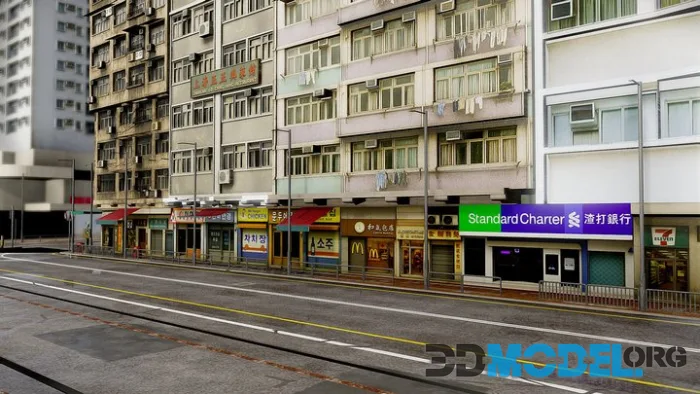 3D Model – Full Gameready City Buildings III [Hongkong] (PBR)
