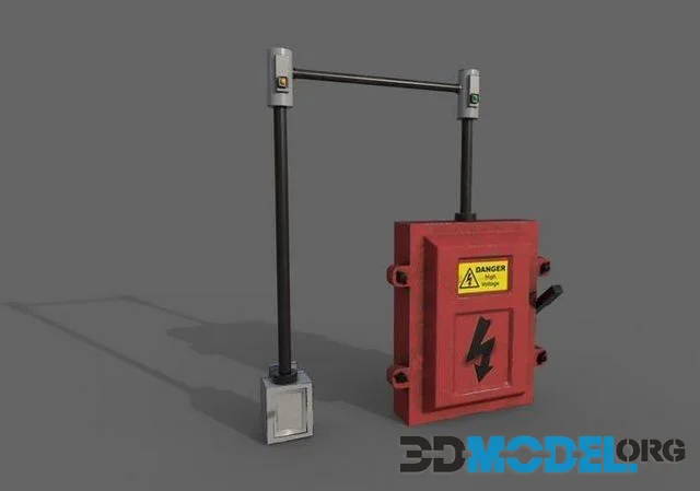 3D Model – Fuse Box Red Low-poly (PBR)