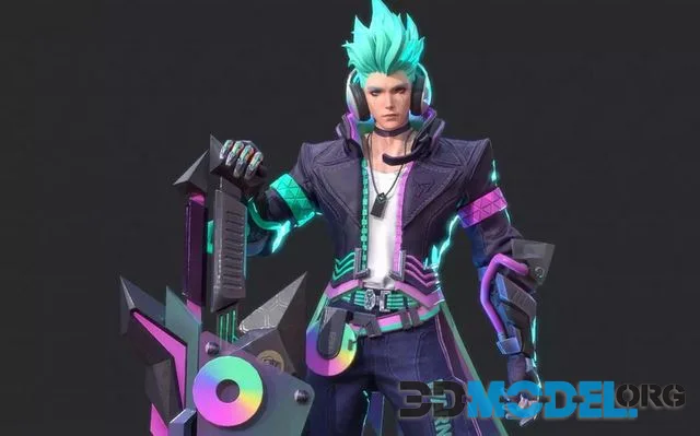 3D Model – Future swordsman Low-poly (PBR)