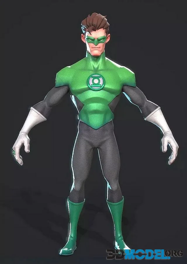 3D Model – GL Hal Jordan Low-poly (PBR)