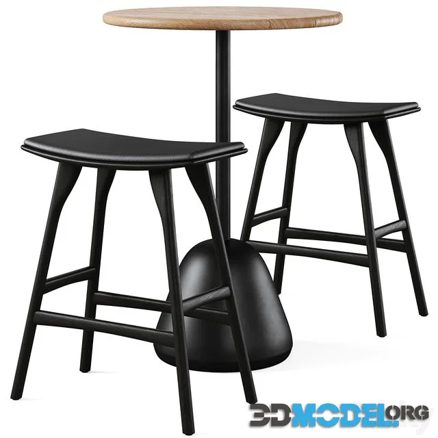 3D Model – High bar table Saura and bar stool Osso