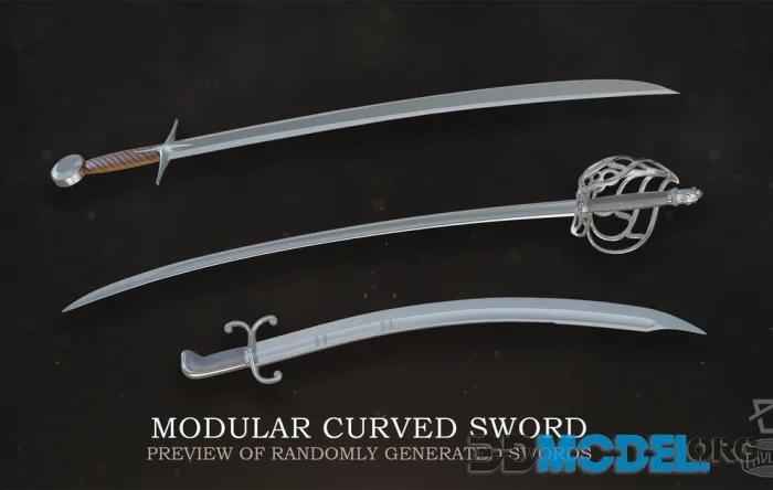 Unreal Engine asset – MODULAR CURVED SWORD