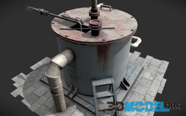 3D Model – Rusted Factory Machine (PBR)