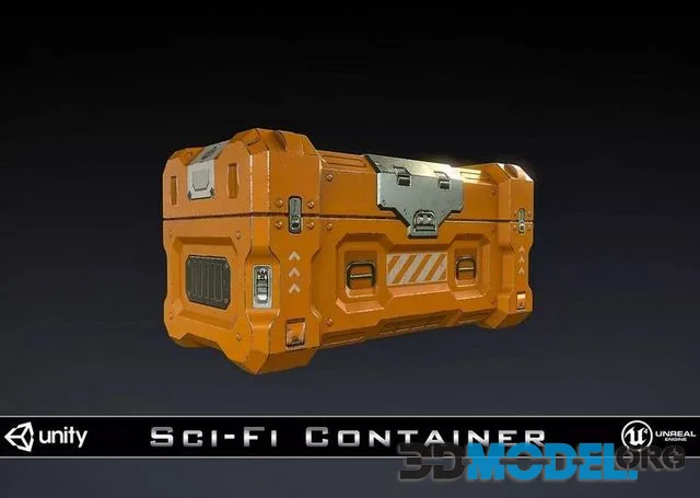 3D Model – SciFi Container Low-poly (PBR)