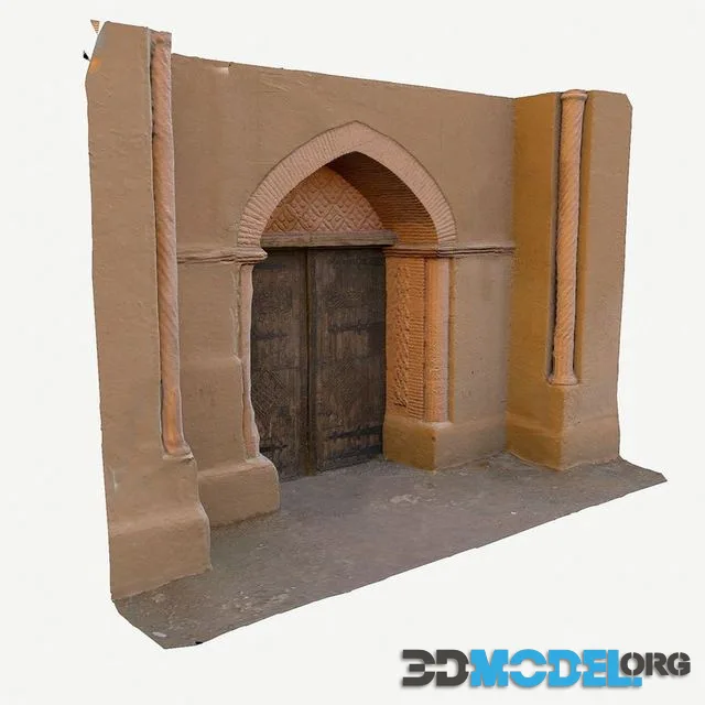 3D Model – Medieval nomad building door Low-poly (PBR)