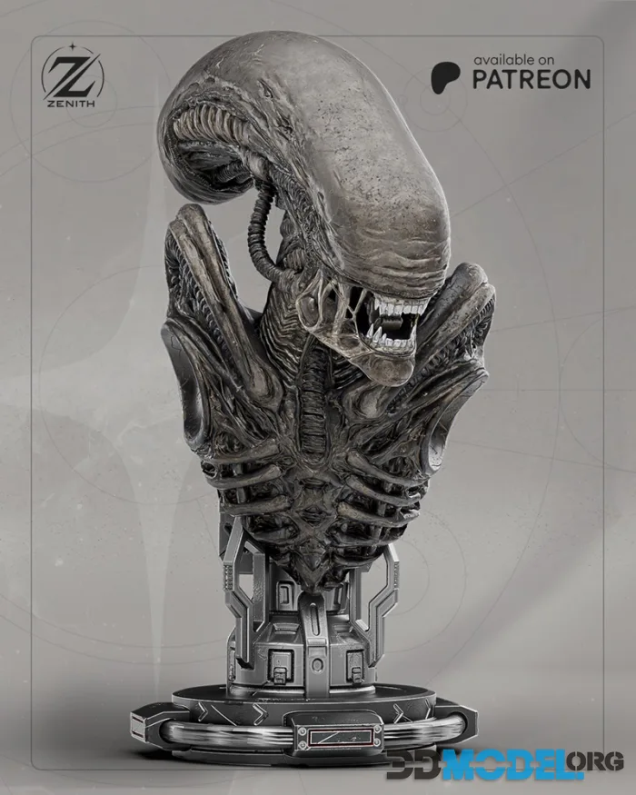 3D Model – Zenith Studios - Alien Xenomorph Bust – Printable