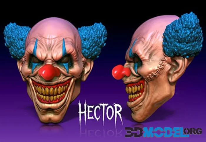 3D Model – Hex3D - Hector The Clown Mask – Printable