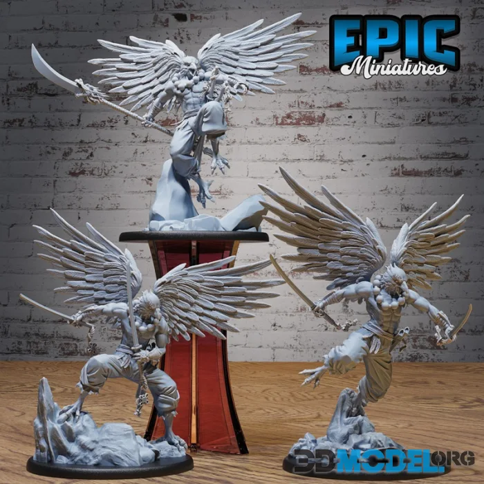 3D Model – Epic Miniatures - Tengu Bird Folk Lord Set – Printable