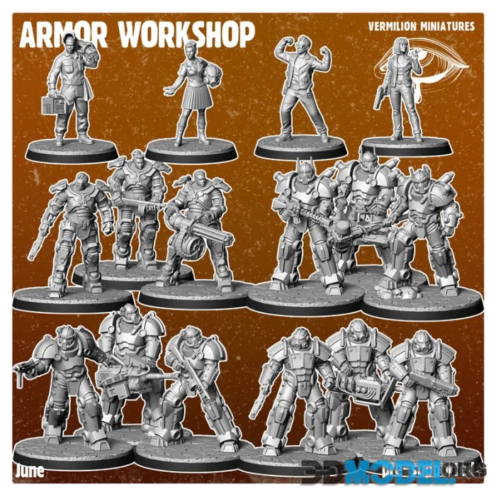 3D Model – Vermilion Miniatures - Armor Workshop Collection – Printable