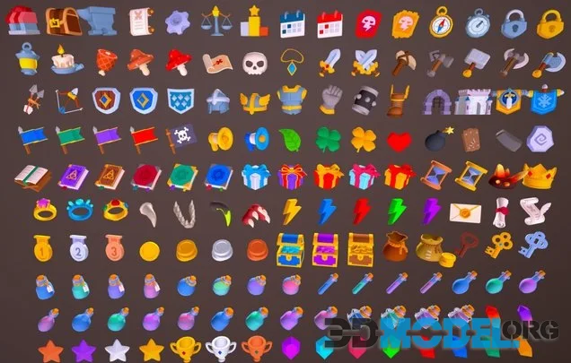 3D Model – 3D Icons Pack - Game Basic 2 (PBR)