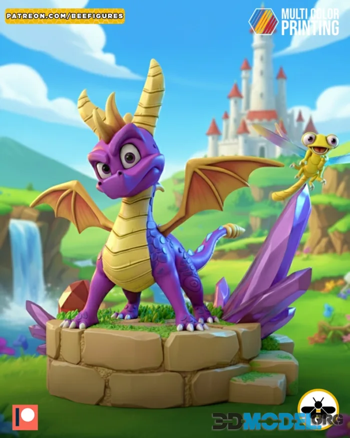 3D Model – Bee Figures - Spyro the Dragon and Sparx – Printable