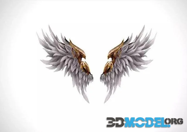 3D Model – Angel Wings – 5 Variants Low-poly (PBR)