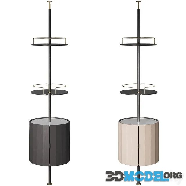 3D Model – BAXTER NINFEA Floor ceiling mounted bookcase by Pietro Russo Ninfea