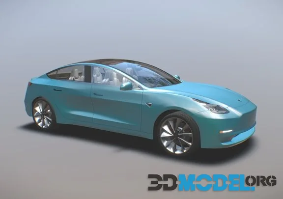 3D Model – Car Scene Tesla Model 3 Public Final (PBR)