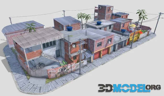 3D Model – Favela Street (PBR)