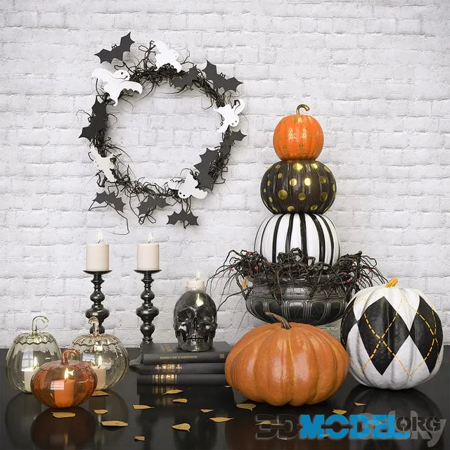 3D Model – Halloween decor set