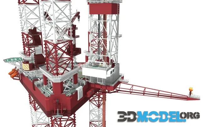 3D Model – Jack Up Drilling Rig Low Poly (PBR)