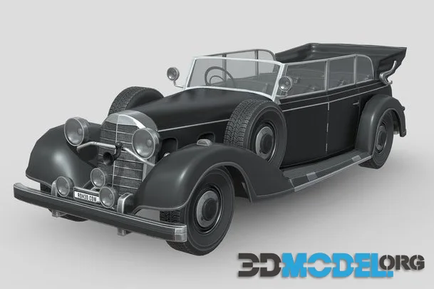 3D Model – Low Poly Car Mercedes Benz 770K 1936 (PBR)