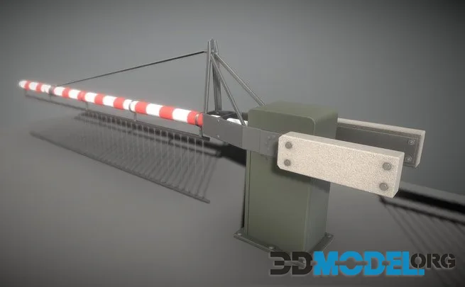 3D Model – Low Poly Railroad Barrier 4M Protective Grid (PBR)