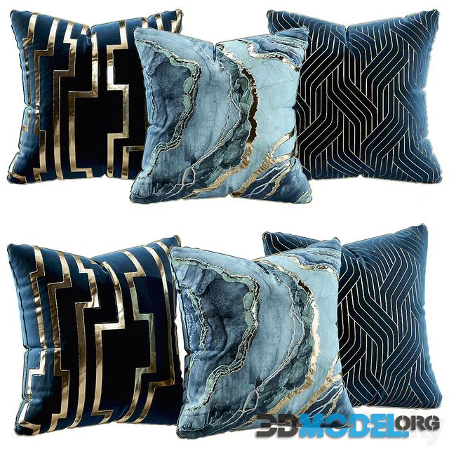 3D Model – Luxury pillows realistic set