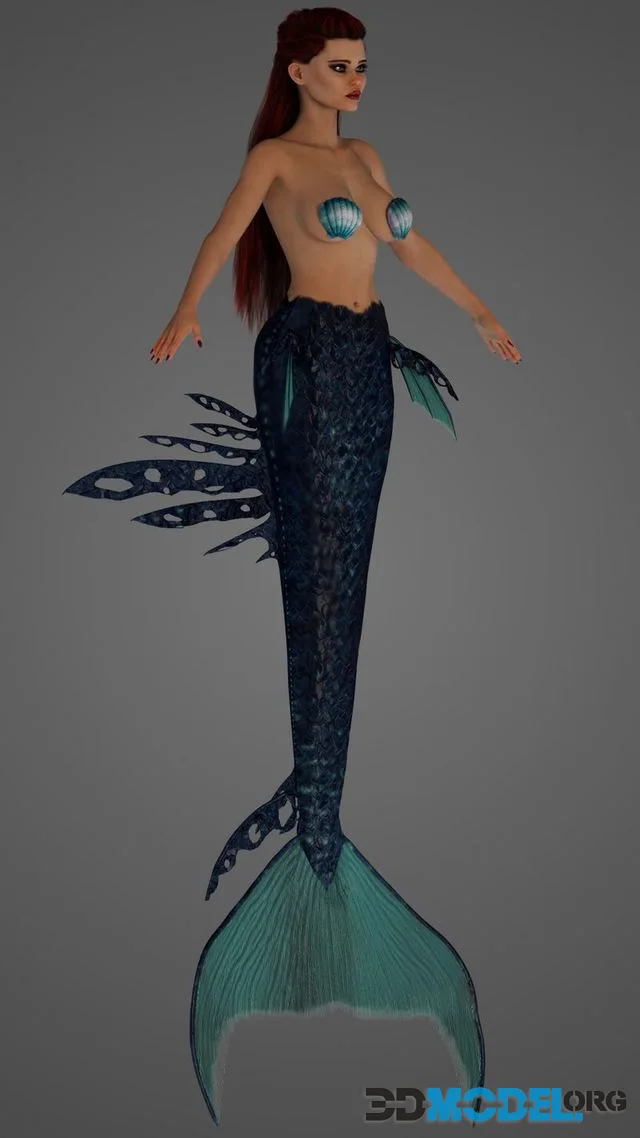 3D Model – Mermaid with tail (PBR)