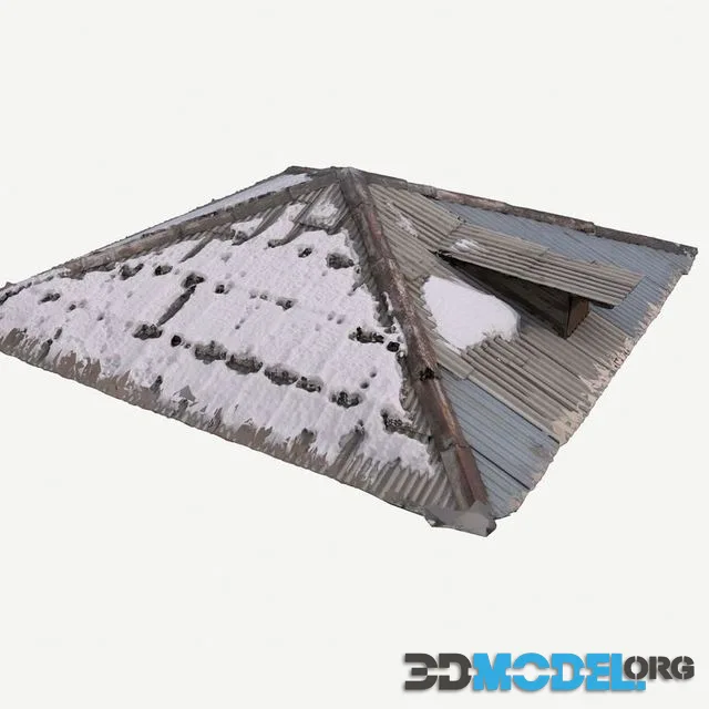 3D Model – Old Roof Scan Low-poly (PBR)