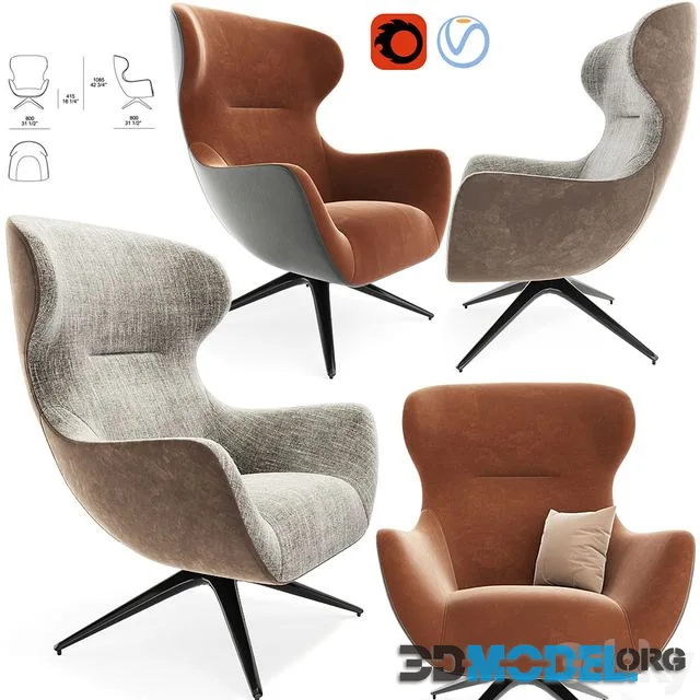 3D Model – Mad Joker Revolving Armchair 02