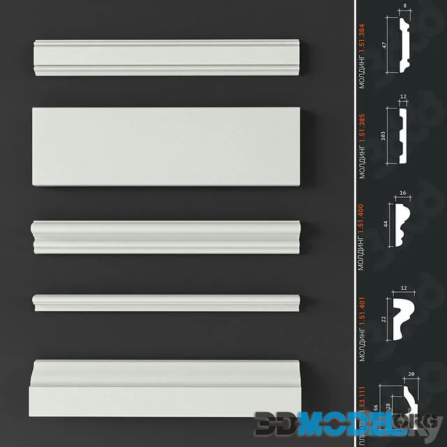 3D Model – Set of moldings and skirting boards Europlast_10
