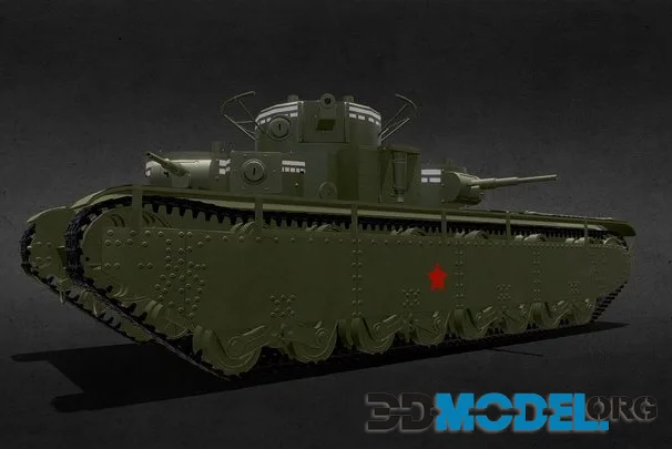 3D Model – T 35 Heavy Five Turret Tank (PBR)