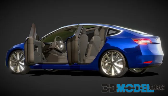 3D Model – Tesla 2018 Model 3 (PBR)