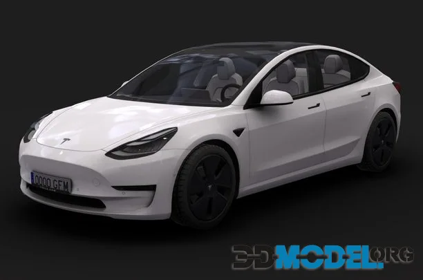3D Model – Tesla Model 3 01 (PBR)