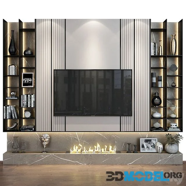 3D Model – TV Wall set 210