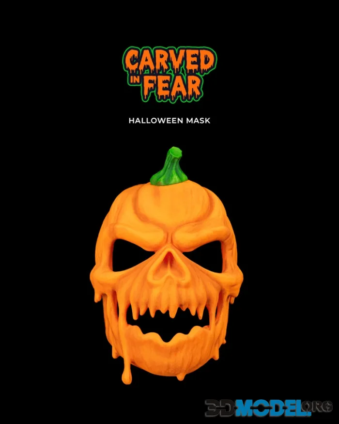 3D Model – Carved in Fear - Halloween Mask – Printable