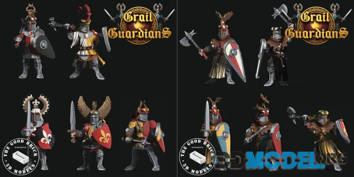 3D Model – TheGoodBrick - Medieval - Bretonn - Foot Knights – Printable