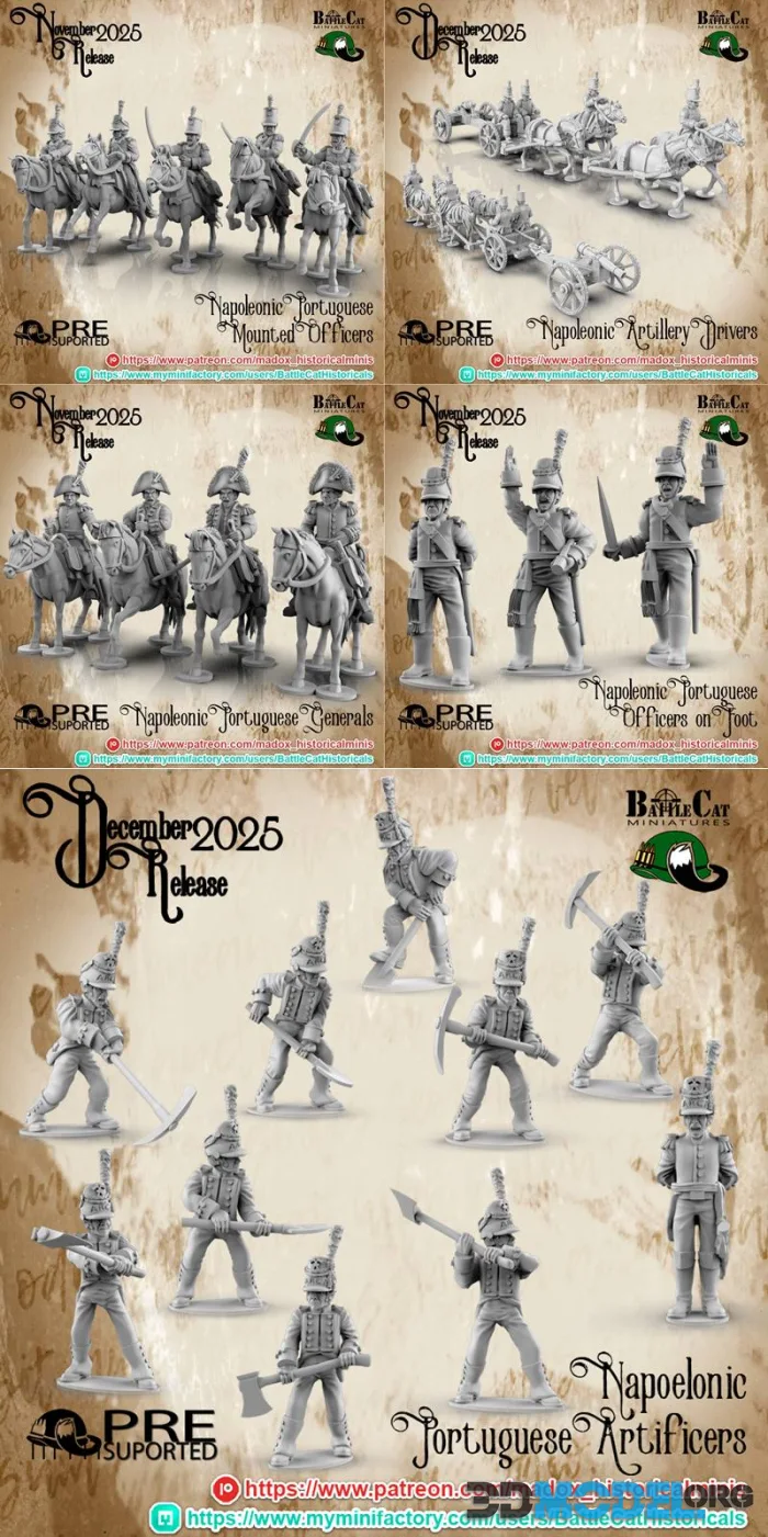 3D Model – BattleCat Miniatures - Napoleonic Portuguese Army – Printable