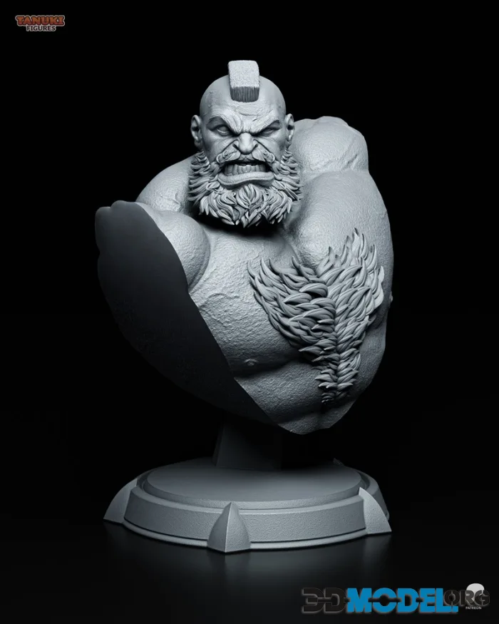 3D Model – Tanuki Figures - Zangief - Street Fighter Bust – Printable