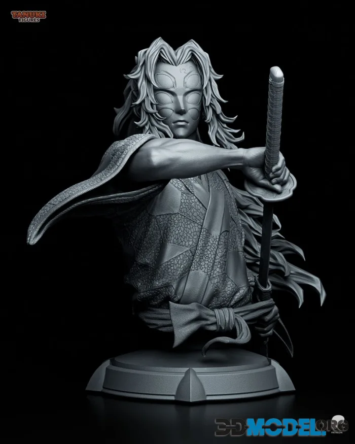 3D Model – Tanuki Figures - Kokushibo - Demon Slayer Bust – Printable