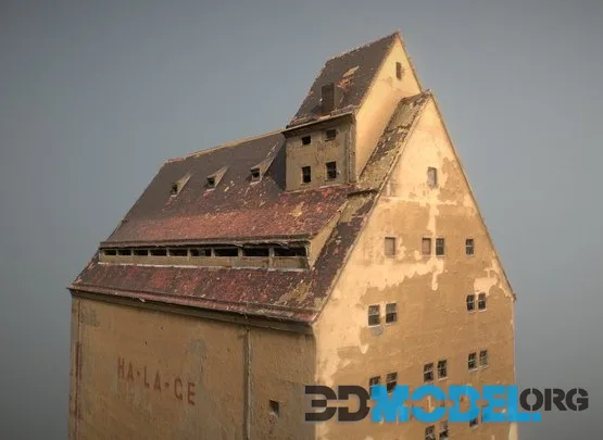 3D Model – Abandoned Building Speicher Leipzig Lindenau 02 Low-poly