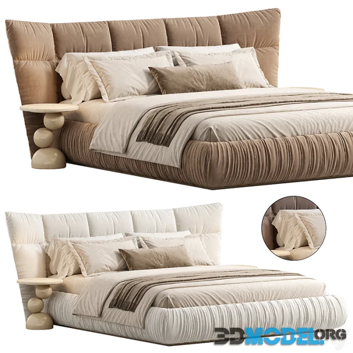 3D Model – American Style Bedroom Bed Kfsee