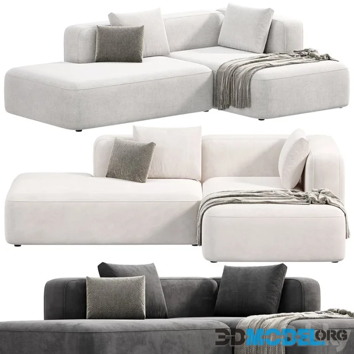 3D Model – BASECAMP CHAISELOUNGE left Modular Sofa by makenordic 3