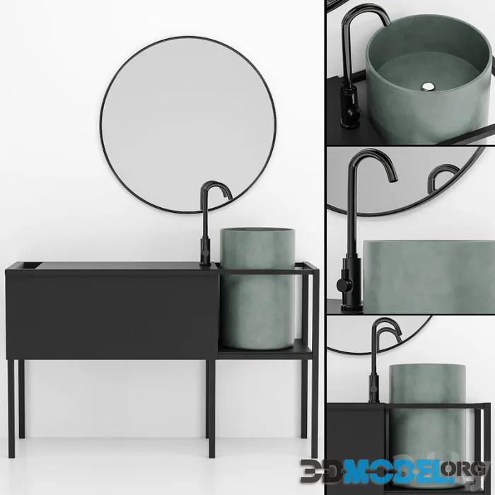 3D Model – Bathroom Furniture Set for interior design