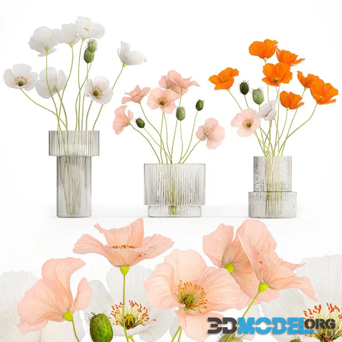 3D Model – Bouquet of flowers. Set 400