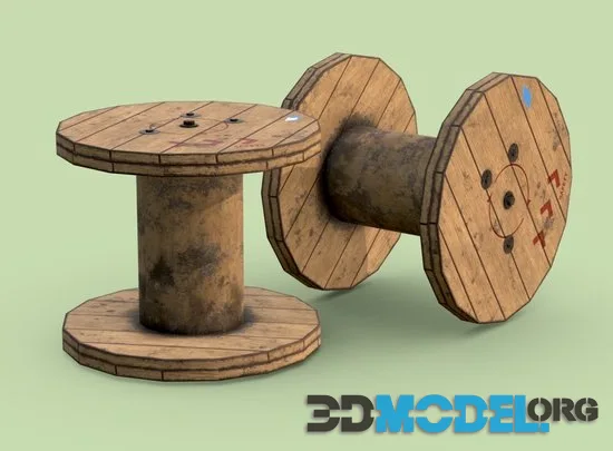 3D Model – Cable Wheel (Low Poly) (PBR)