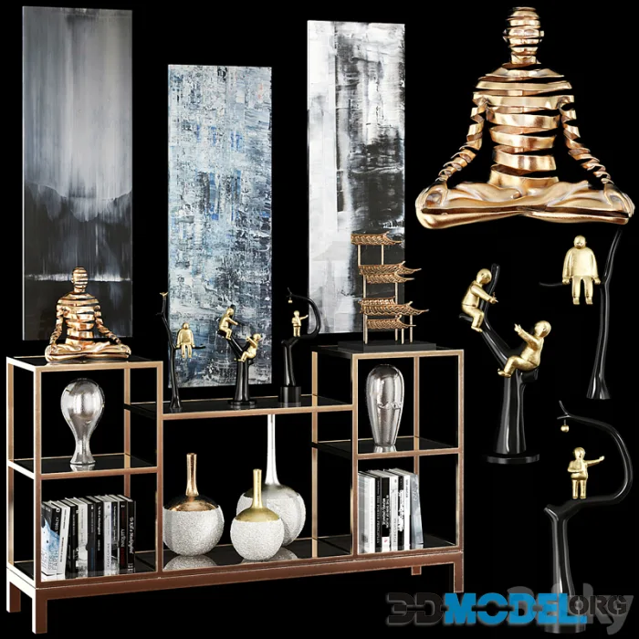 3D Model – Decorative set 48 with different figurines