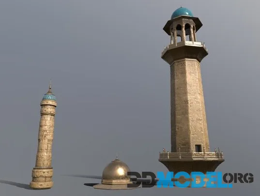 3D Model – Desert_ Fortress_ Towers (PBR)