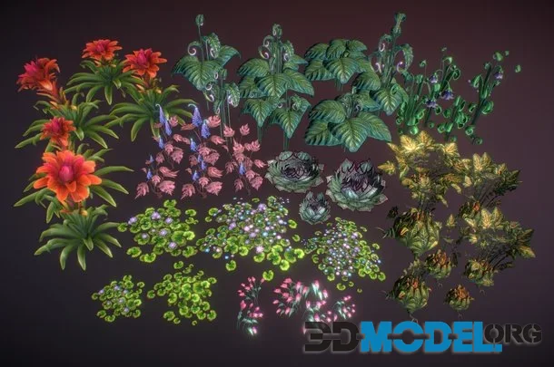 3D Model – Fantasy Plants 1 Low-poly